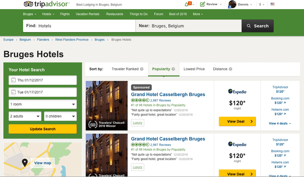 Expedia Spending less on TripAdvisor in the last 4 years